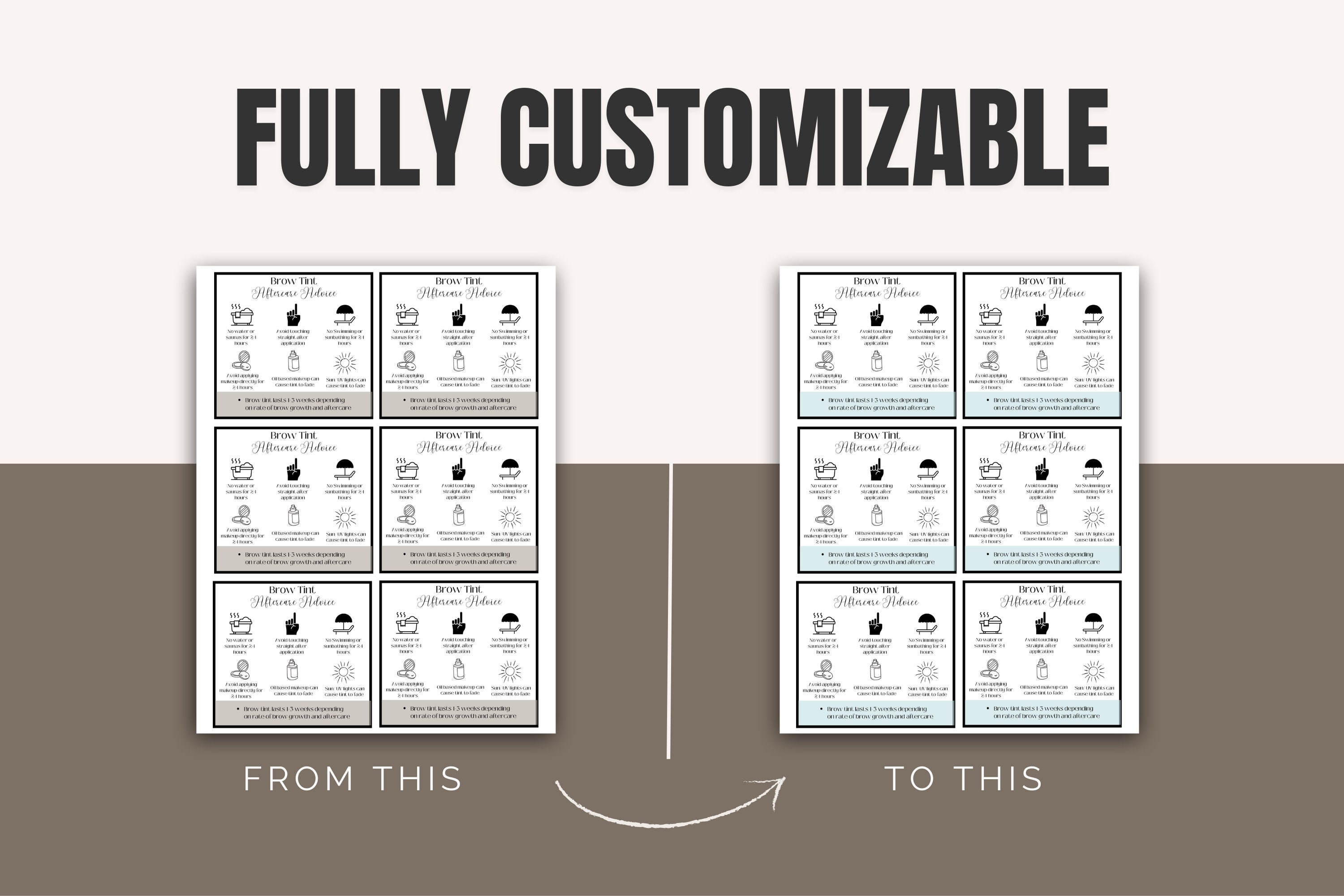 Printable Aftercare Cards Textable Customizable Digital - Etsy