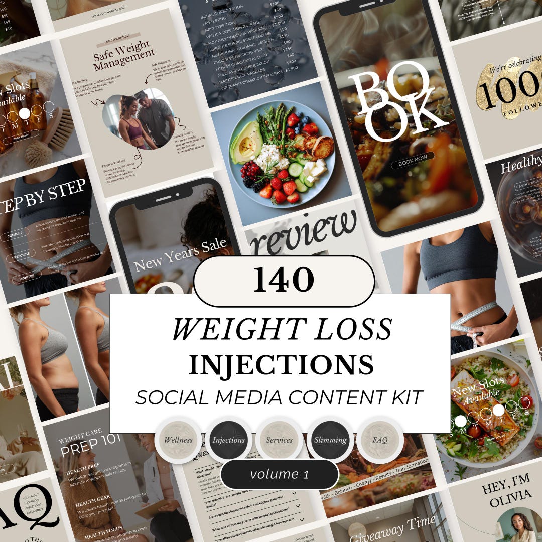 Weight Loss Injection Templates: Semaglutide Posts, Stories, Covers ...