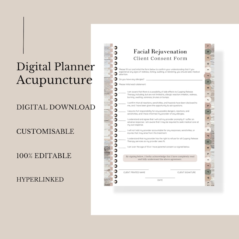 Acupuncture Planner Template: TCM Practice Management (digital Download ...