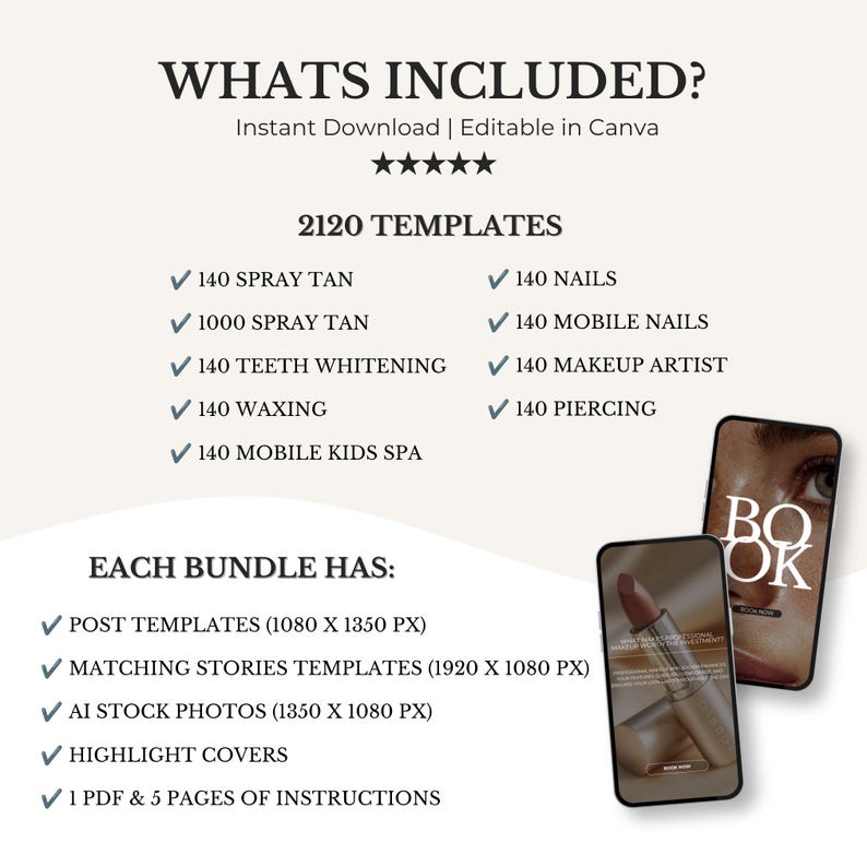 Makeup Artist Waxing Canva Templates Beauty Business Marketing Bundle ...