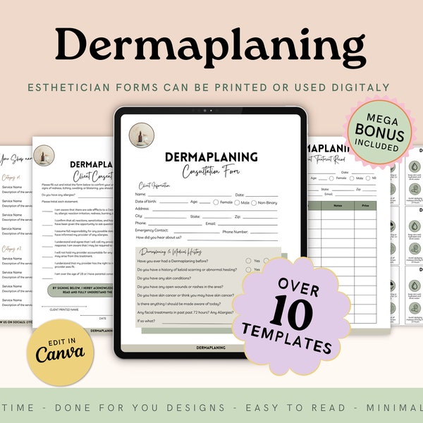 Dermaplane Consent Forms - Etsy UK