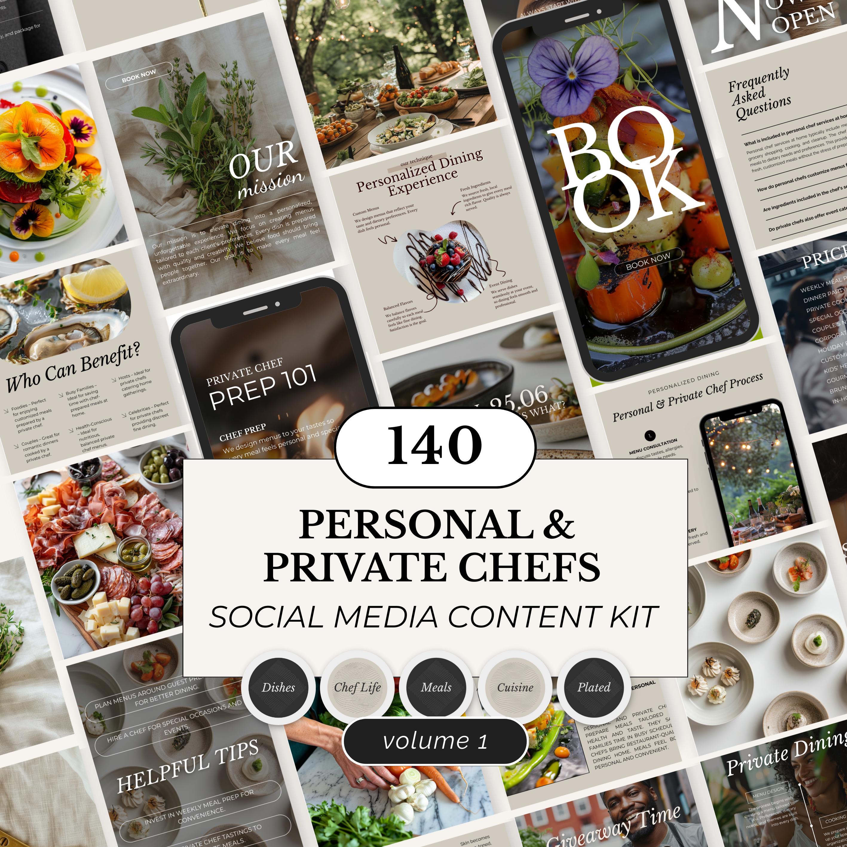 Private Chef Instagram Templates: Social Media Kit (canva) - Etsy