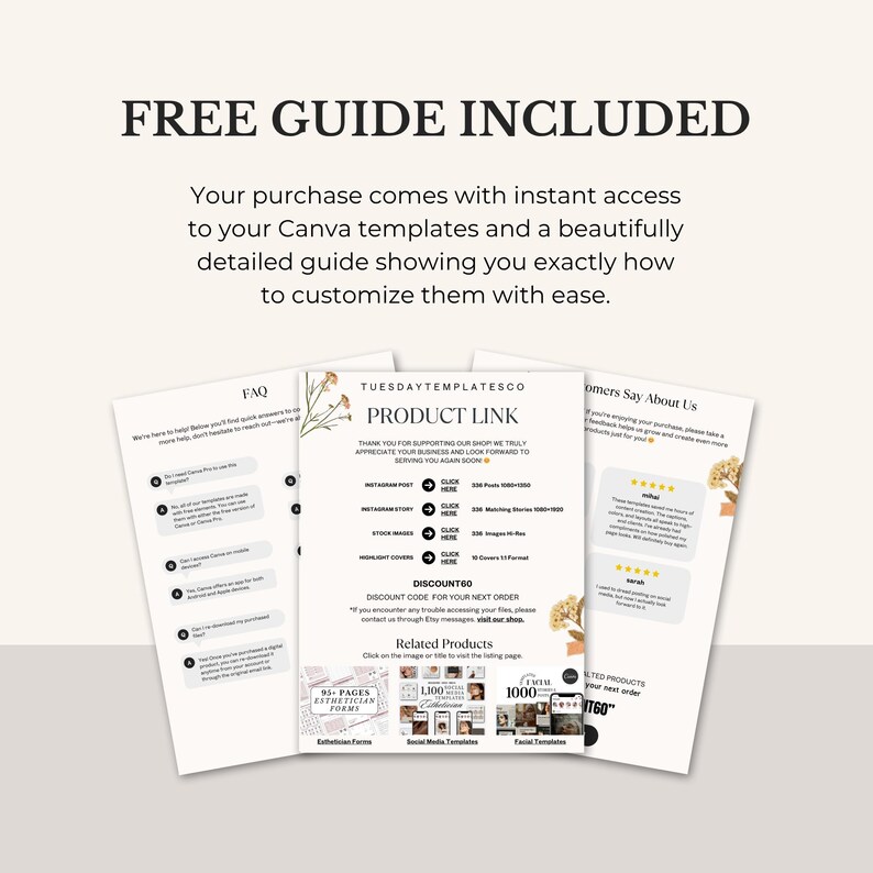 Makeup Artist Waxing Canva Templates Beauty Business Marketing Bundle ...