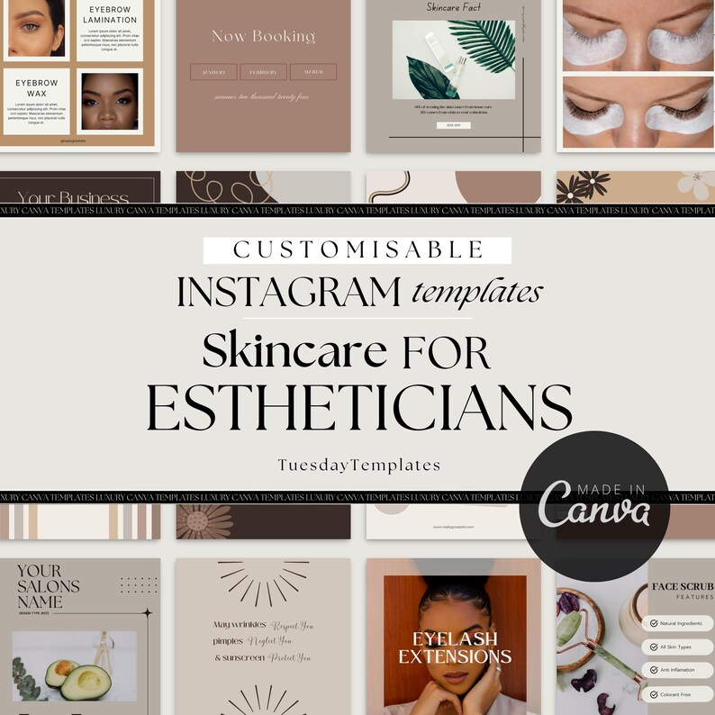 Esthetician Template Bundle Facial Treatment Templates Social Media ...
