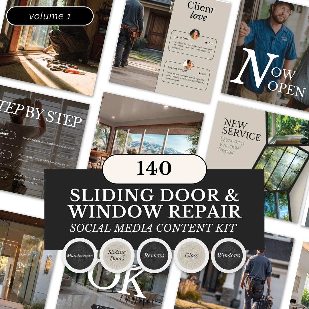 Window & Door Repair Templates: Home Service Instagram Posts (canva) - Etsy