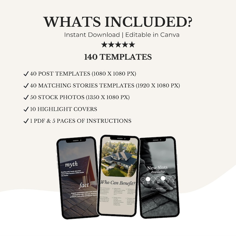 Roofer Instagram Templates: Roof Repair Posts, Stories & Covers (canva ...