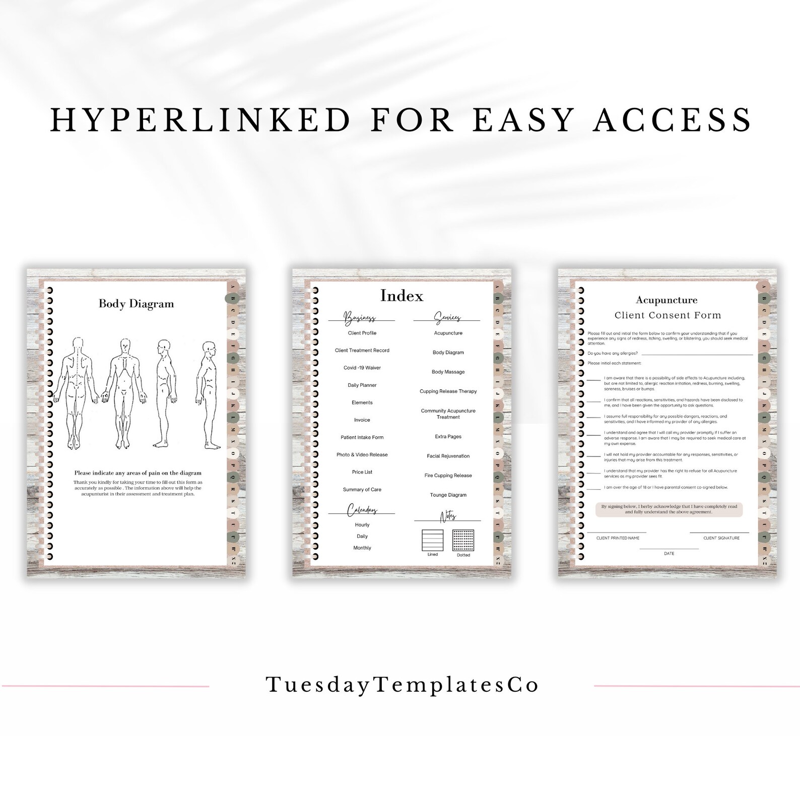 Acupuncture Planner Template: TCM Practice Management (digital Download ...