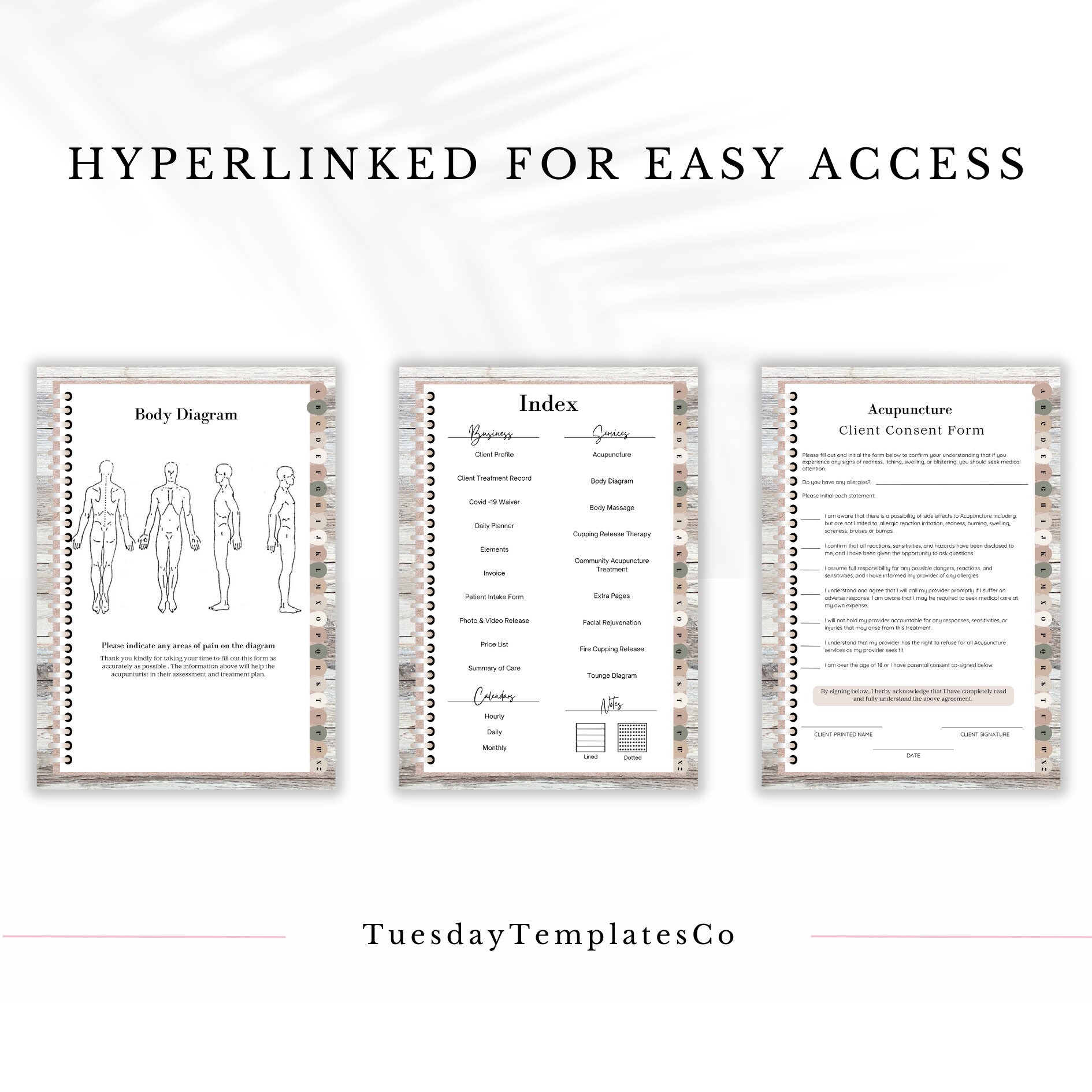 Acupuncture Planner Template: TCM Practice Management (digital Download ...