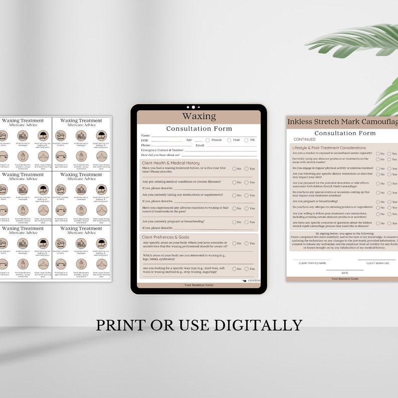 Esthetician Consent Forms, Esthetician Templates, Facial Consent Forms ...