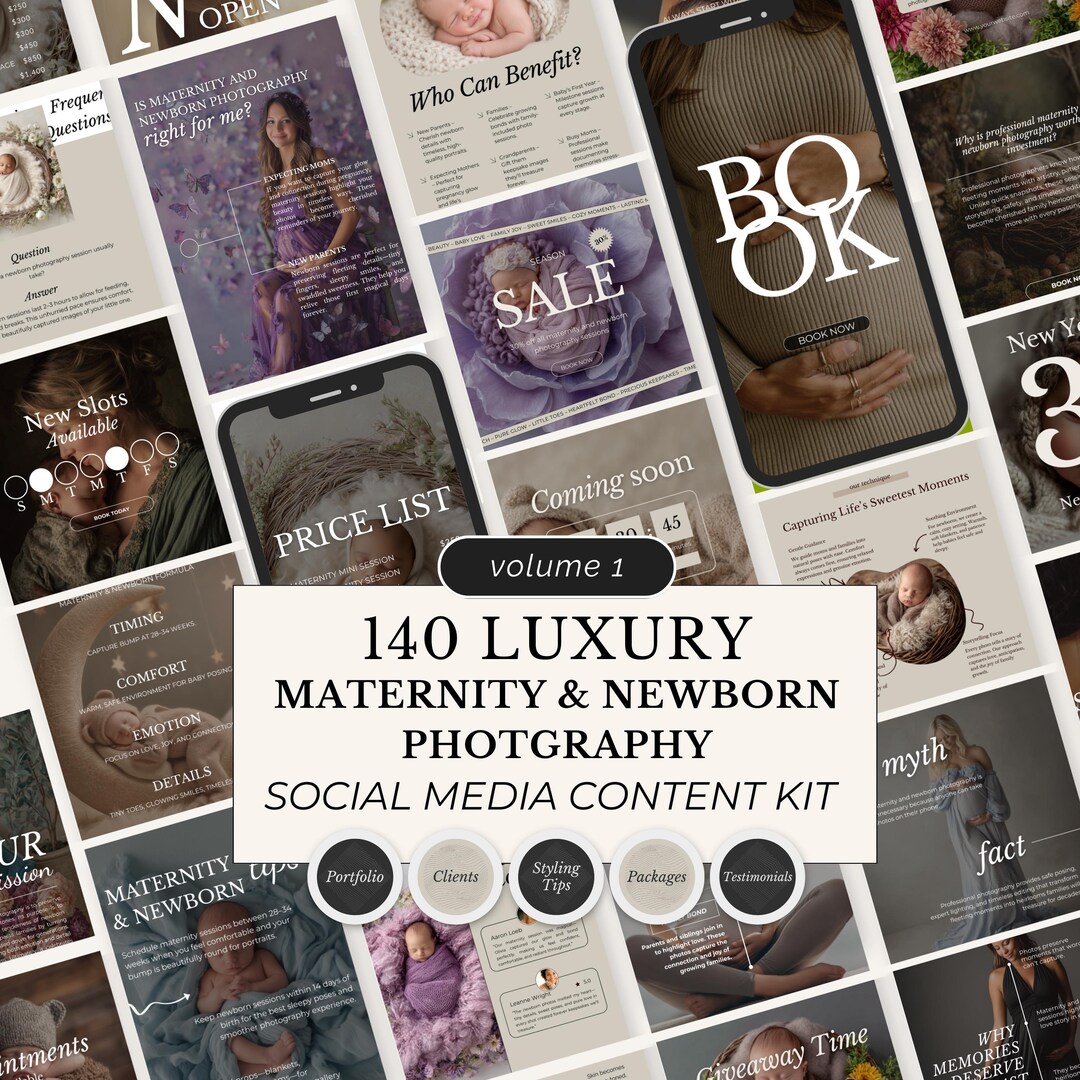 Maternity Newborn Photography Templates – Social Media Marketing Kit - Etsy