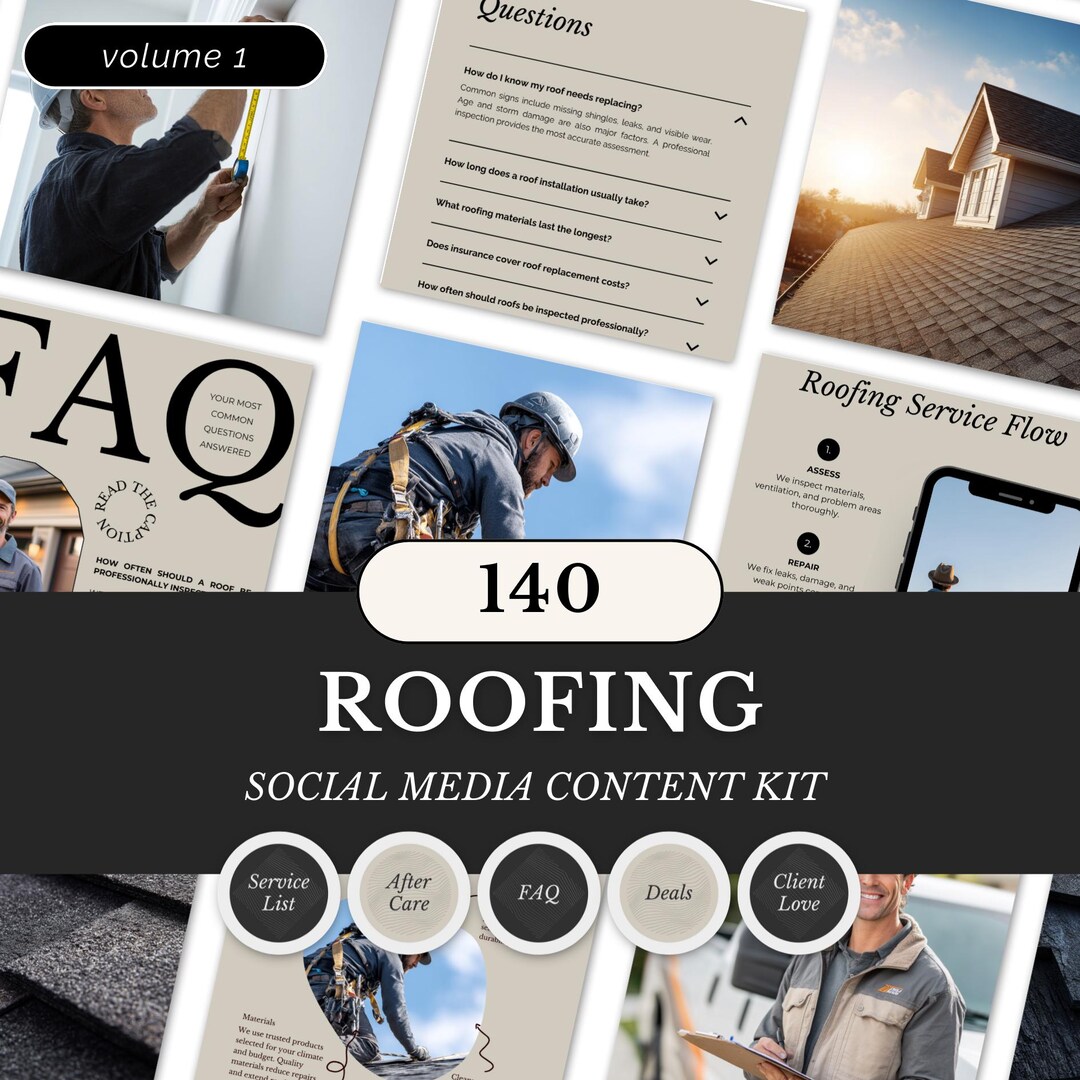 Roofer Instagram Templates: Roof Repair Posts, Stories & Covers (canva ...