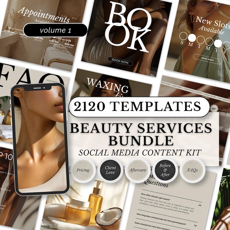Makeup Artist Waxing Canva Templates Beauty Business Marketing Bundle ...