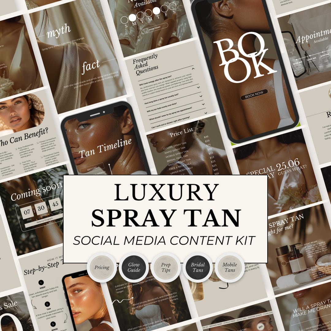 Spray Tan Instagram Templates: Sunless Tanning Social Media Content ...