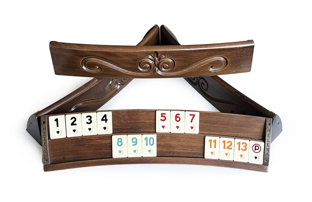 Elliptic Massive Wood Rummi Set Handmade Hand Carved, Rummy Cube Set ...