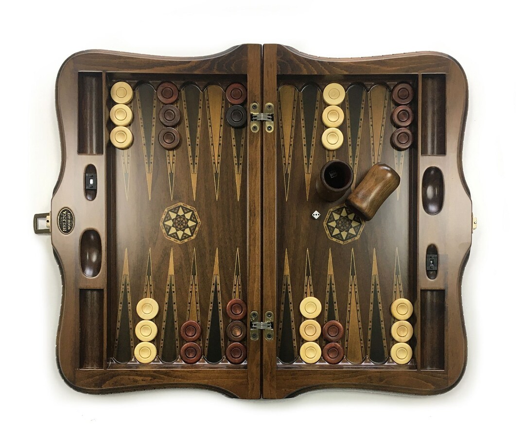 Hand-carved Massive Wooden Handmade Backgammon Set Mazel - Etsy