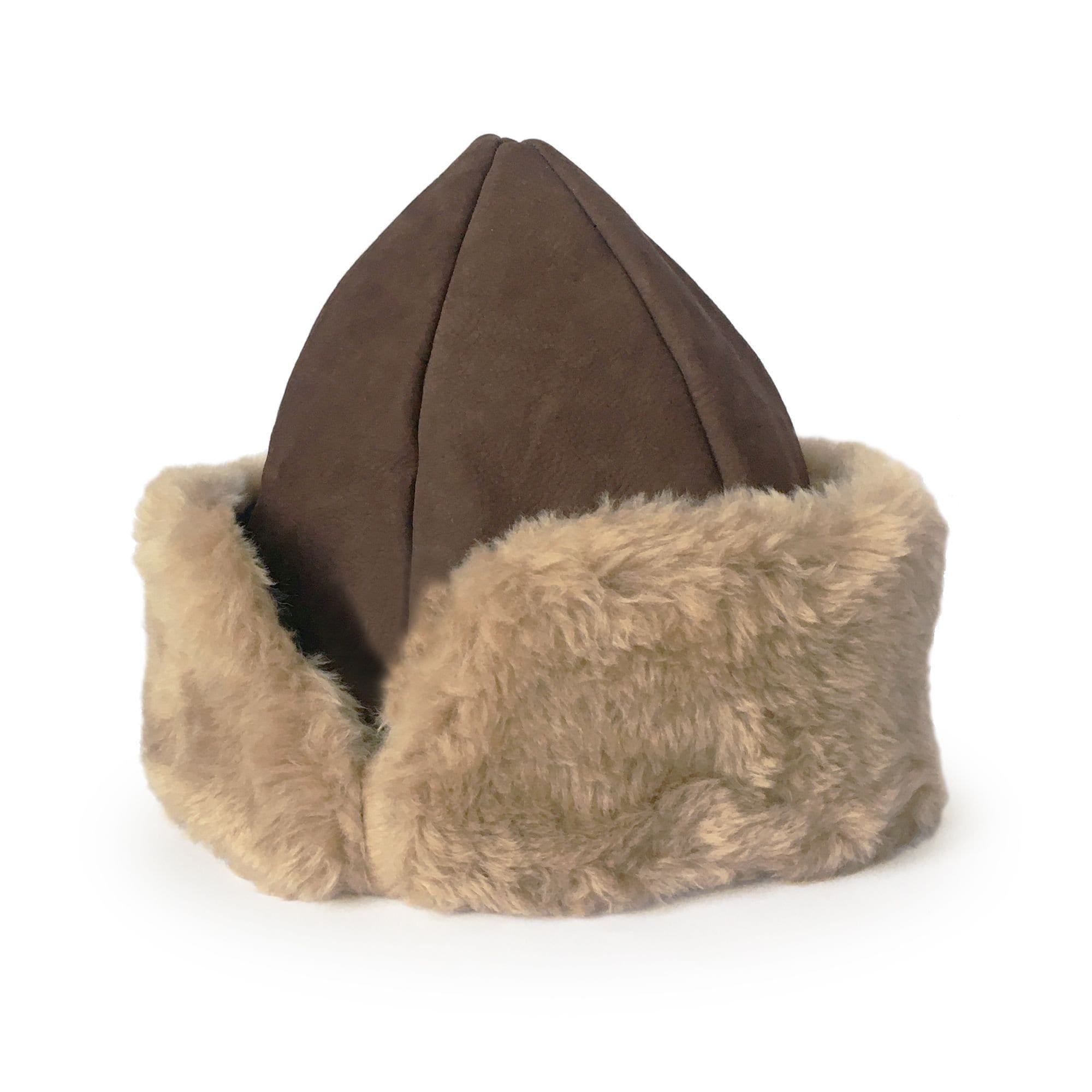 Traditional Ertugrul Gazi Börk Hat Nubuck Leather Light Brown With ...
