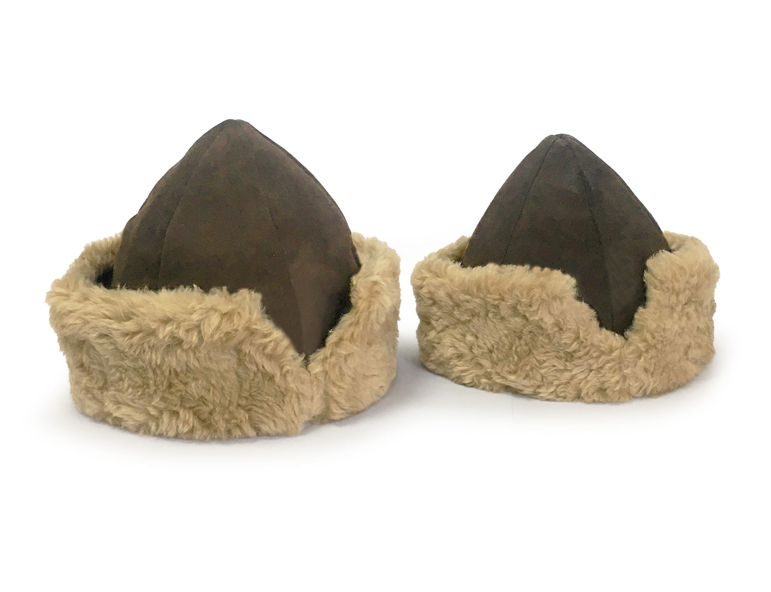 Traditional Ertugrul Gazi Börk Hat Nubuck Leather Light Brown With ...