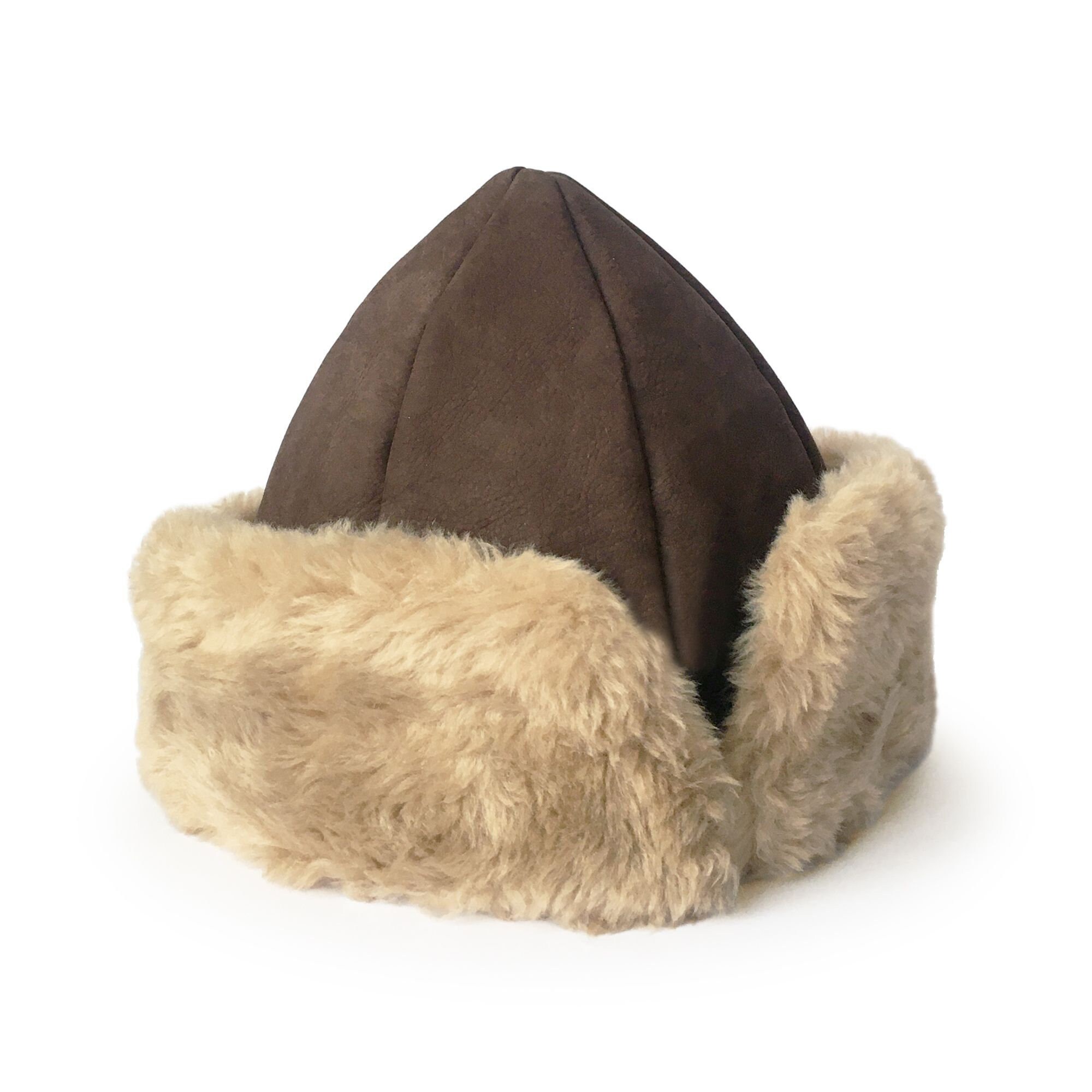 Traditional Ertugrul Gazi Börk Hat Nubuck Leather Light Brown With ...