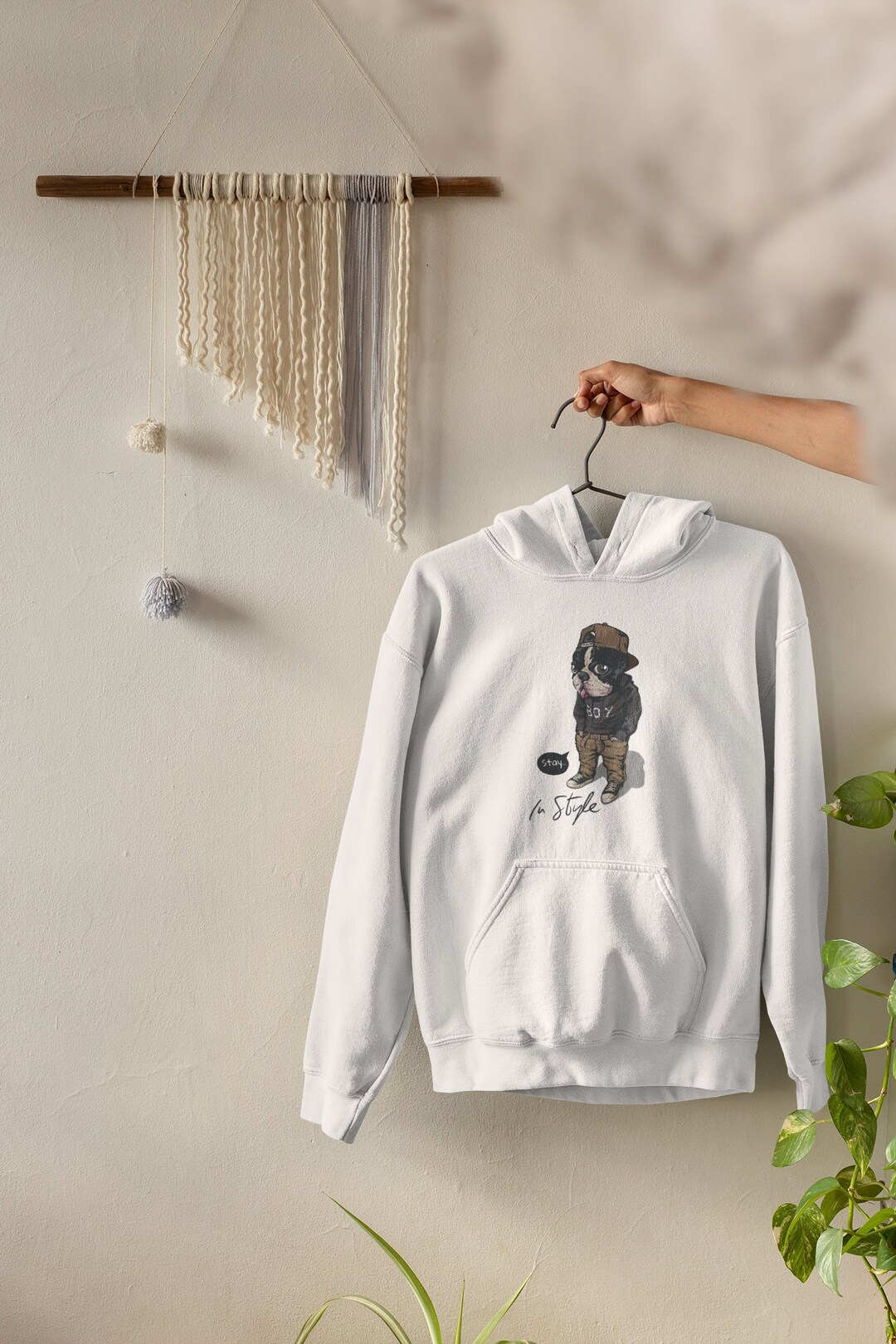 Sweats à capuche graphiques avec chien Stay In Style pour garçon Sweats ...