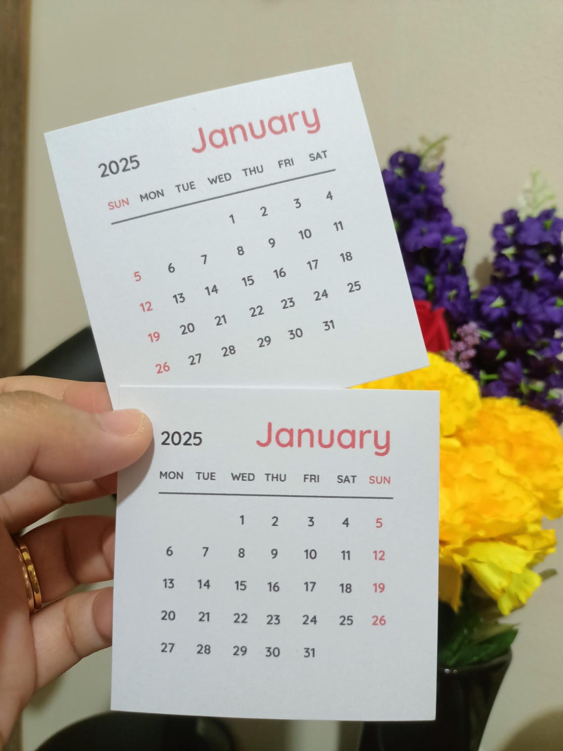 2025 3x3 Mini Calendar Printable Mini Calendar Minimalist Monthly ...