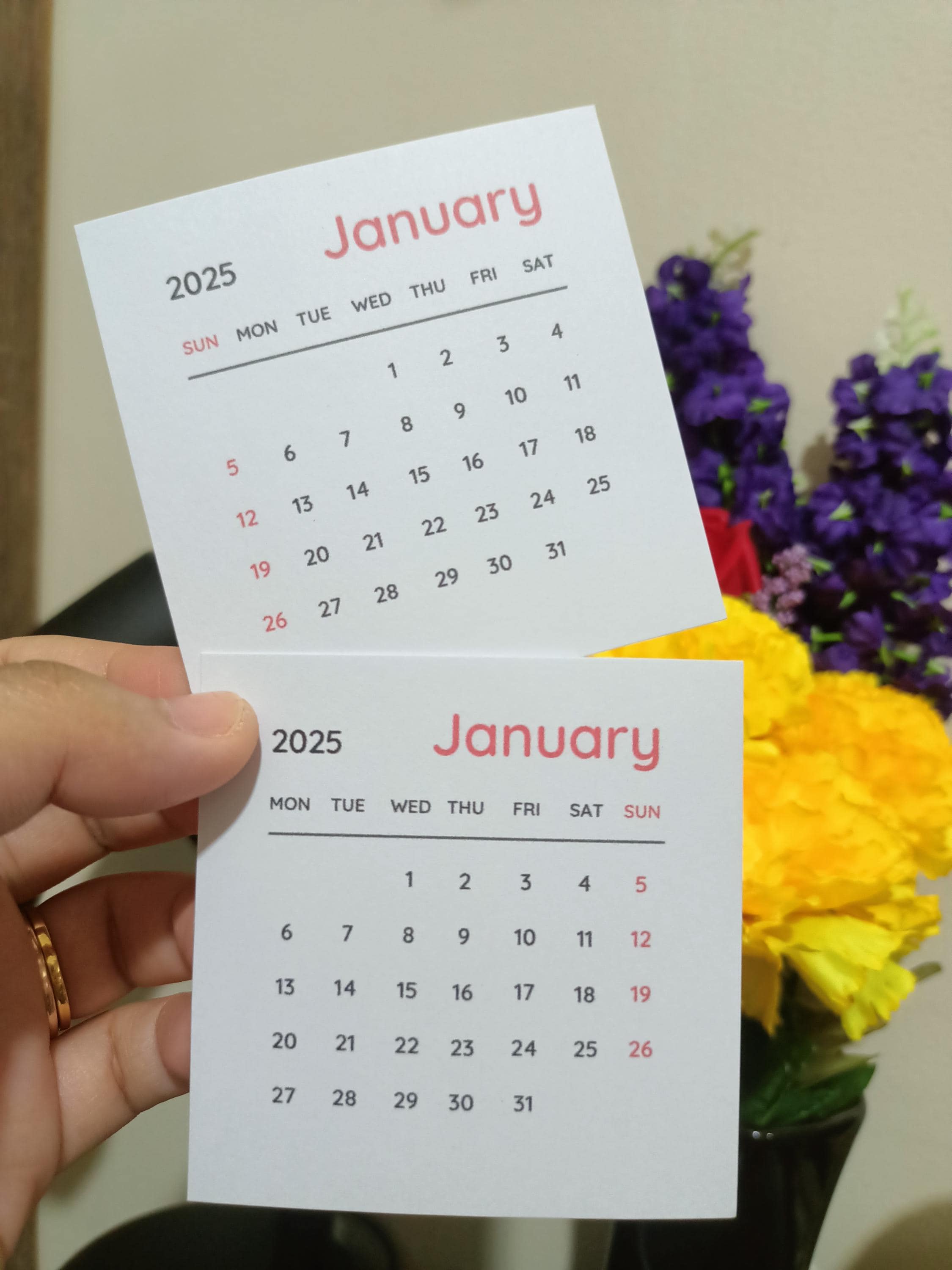 2025 3x3 Mini Calendar Printable Mini Calendar Minimalist Monthly ...