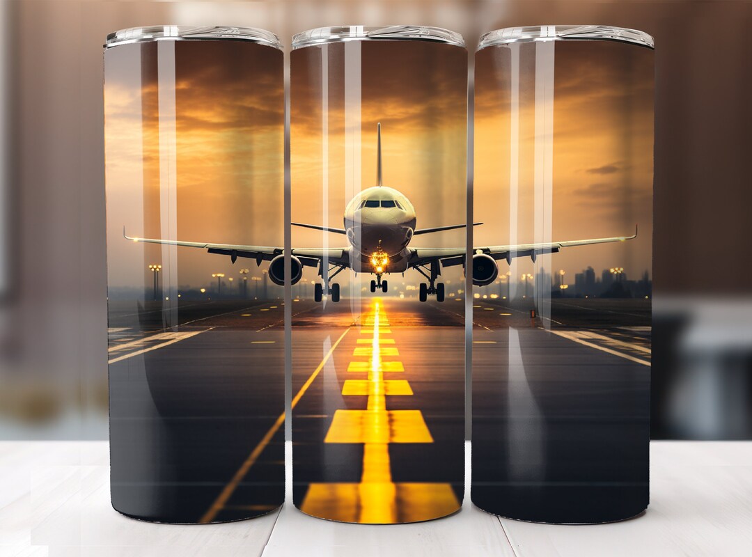 Airplane Tumbler Wrap 20 Oz Skinny Tumbler Sublimation Design Digital ...