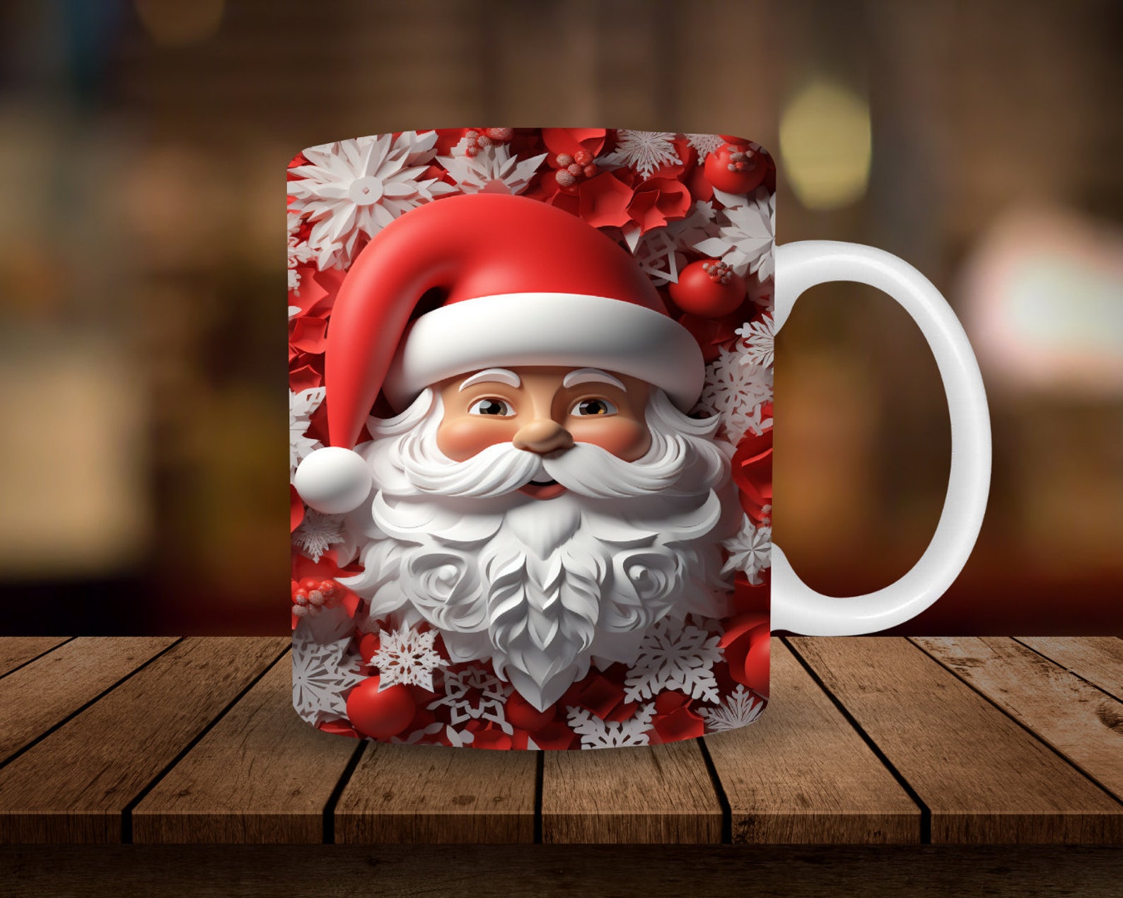 3D Santa Claus Mug Sublimation 3D Christmas 11oz 15oz Mug - Etsy