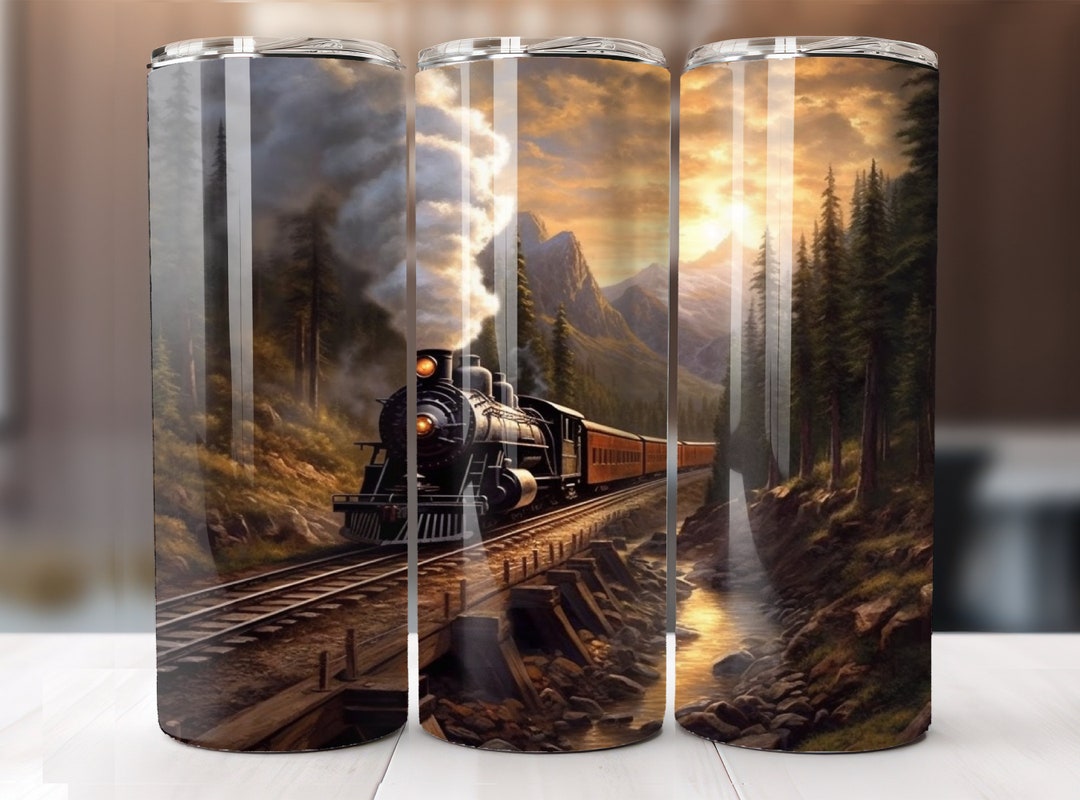 Train 20 Oz Skinny Tumbler Sublimation Design Digital Download PNG ...