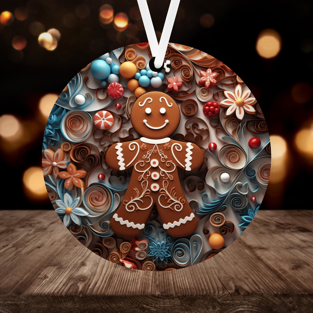 3D Gingerbread Man Ornament Sublimation PNG, 300 Dpi, Instant Digital ...
