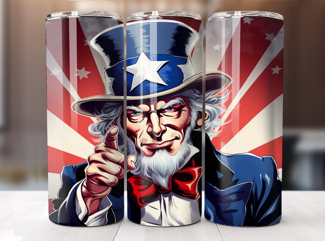 Uncle Sam 20 Oz Skinny Sublimation Tumbler Wrap Digital Design PNG File ...