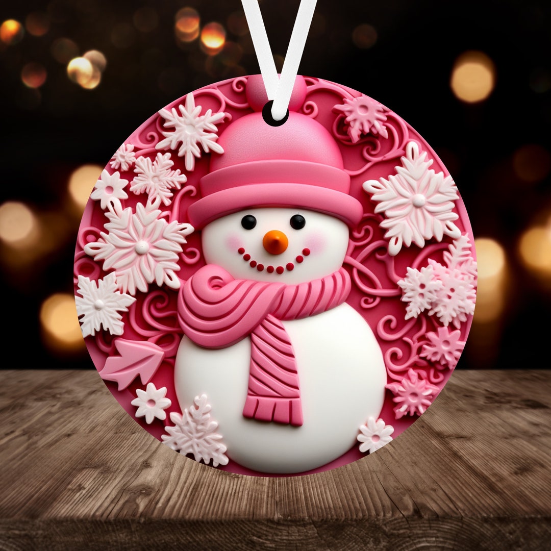3d Snowman Christmas Ornament Sublimation Png Instant Digital Download