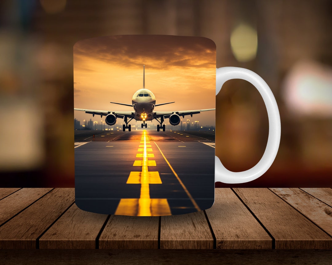 Airplane Mug Sublimation, 3D 11oz, 15oz Mug Sublimation Wrap, Digital ...