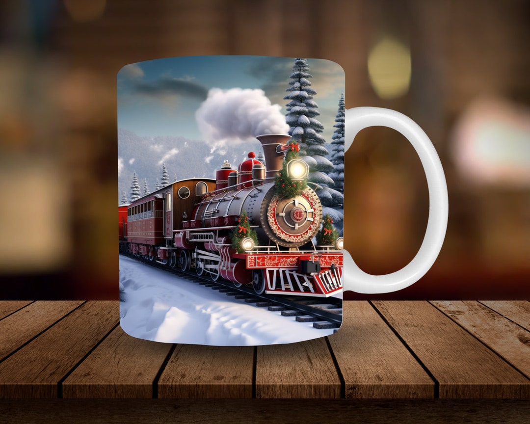 Christmas Train Mug Sublimation, 3D Train Mountains 11oz, 15oz Mug ...