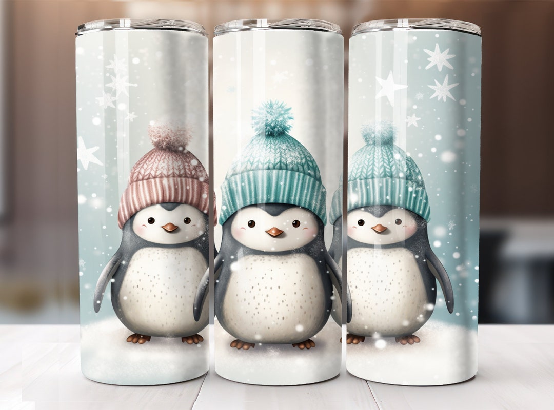 Penguin Tumbler Wrap 20 Oz Skinny Tumbler Sublimation Design Digital Download PNG, Christmas ...