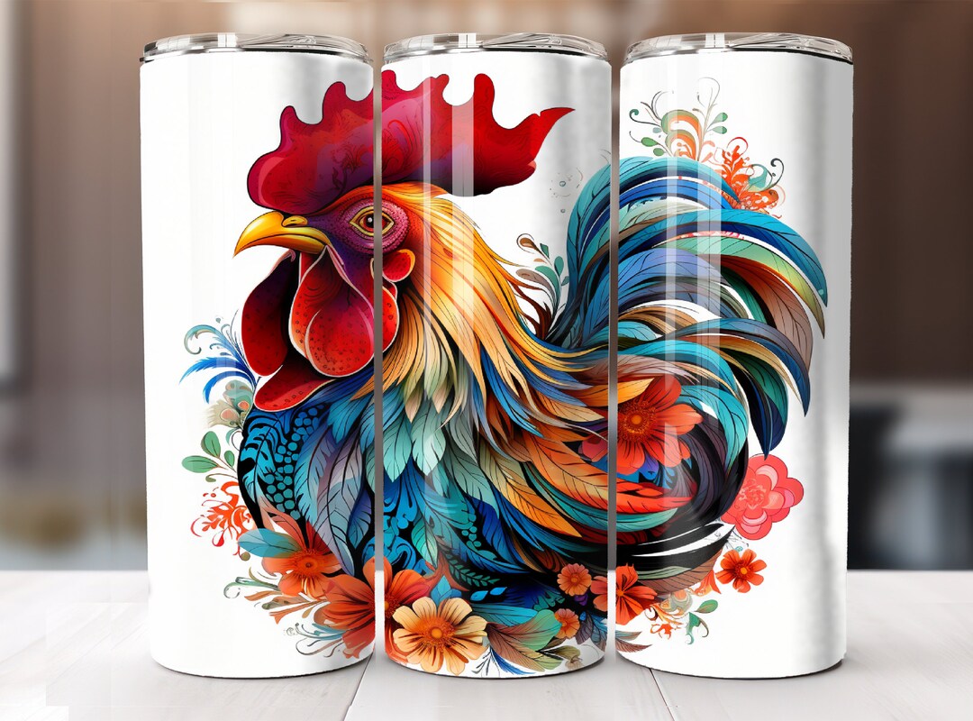 Rooster 20 Oz Skinny Tumbler Sublimation Design, Instant Digital ...