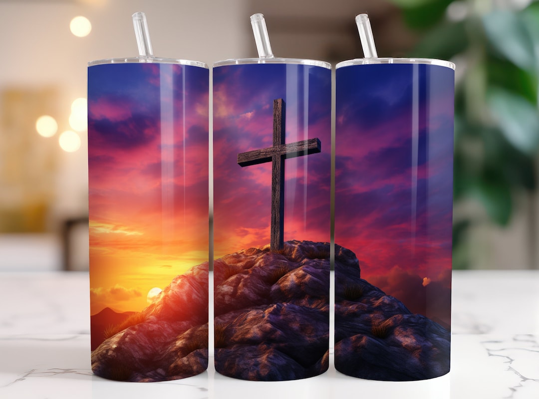 Cross Tumbler Christian Cross 20 Oz Skinny Tumbler Sublimation Digital ...