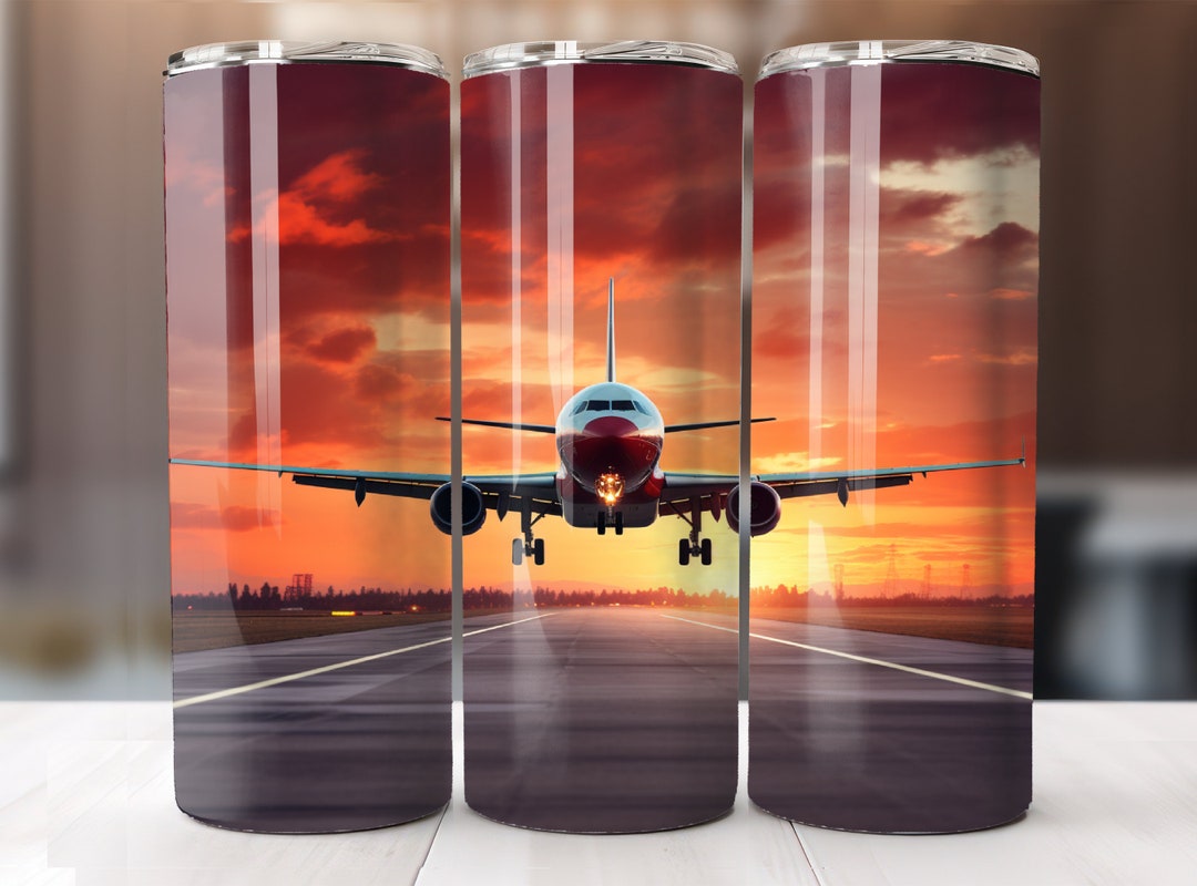 Airplane 20 Oz Skinny Tumbler Sublimation Design Digital Download PNG ...