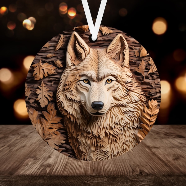 Wolf Christmas Ornament - Etsy