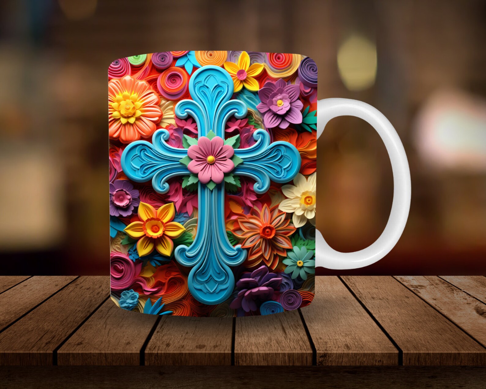 3D Cross Mug Sublimation 11oz, 15oz Mug Sublimation Wrap, Digital ...