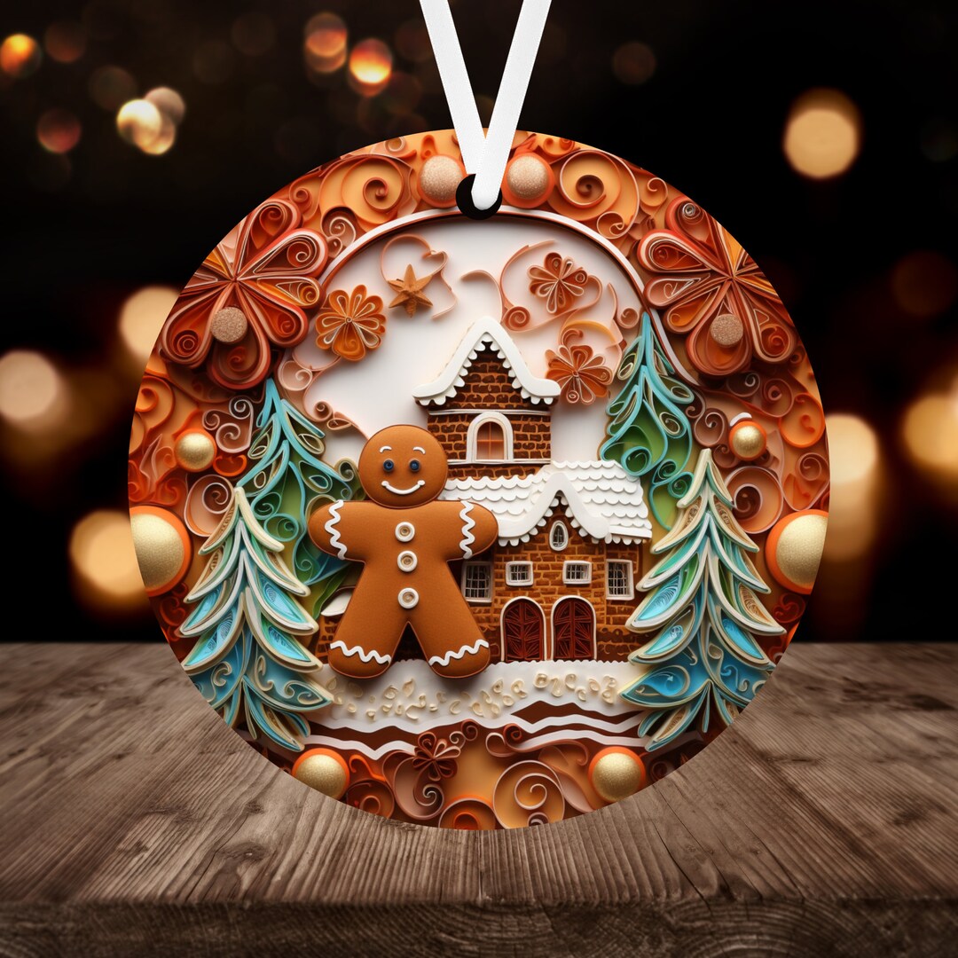 3D Gingerbread Man Ornament Sublimation PNG, 300 Dpi, Instant Digital ...
