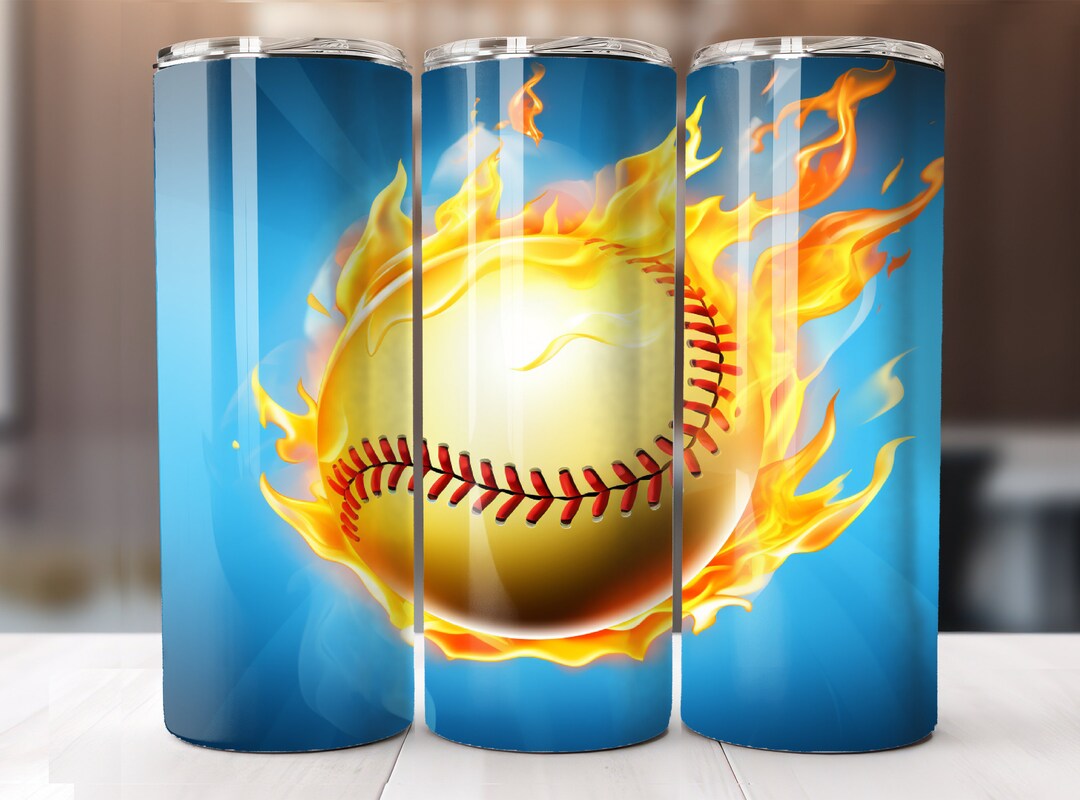 Softball Tumbler Wrap 20 Oz Skinny Tumbler Sublimation Design, Straight ...