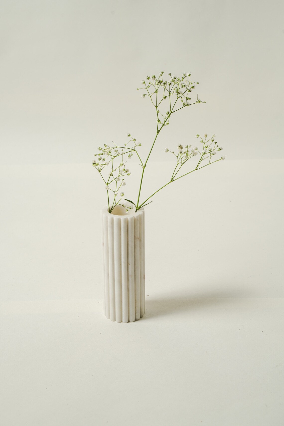 Marble Ribbed Flower Vase Marble Objects for Home Interiors - Etsy