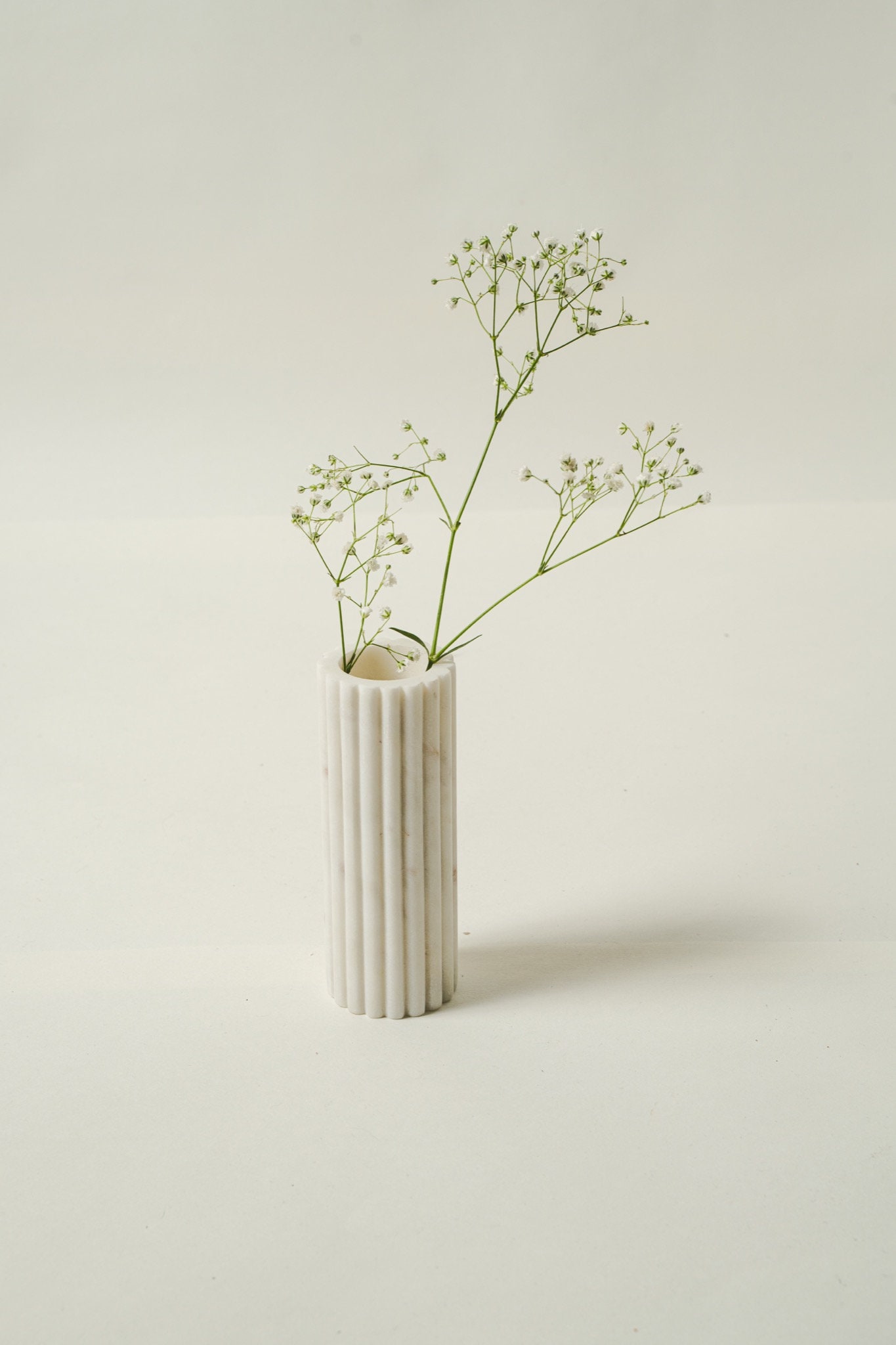 Marble Ribbed Flower Vase Marble Objects for Home Interiors - Etsy