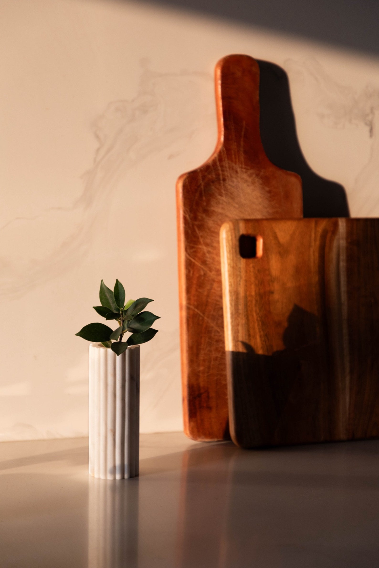 Marble Ribbed Flower Vase Marble Objects for Home Interiors - Etsy