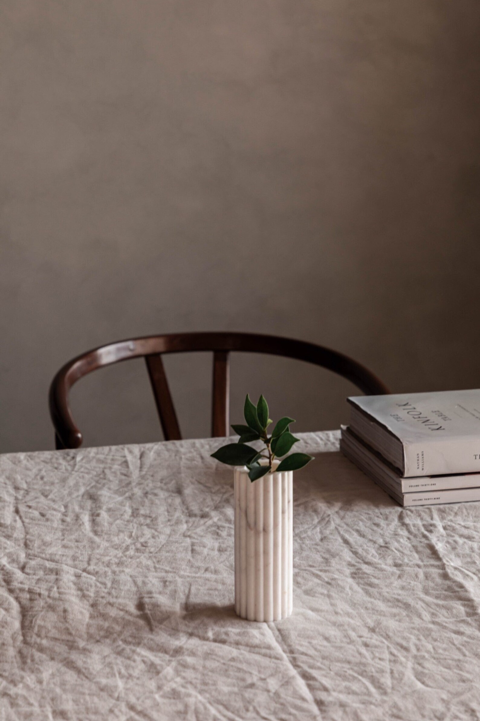 Marble Ribbed Flower Vase Marble Objects for Home Interiors - Etsy