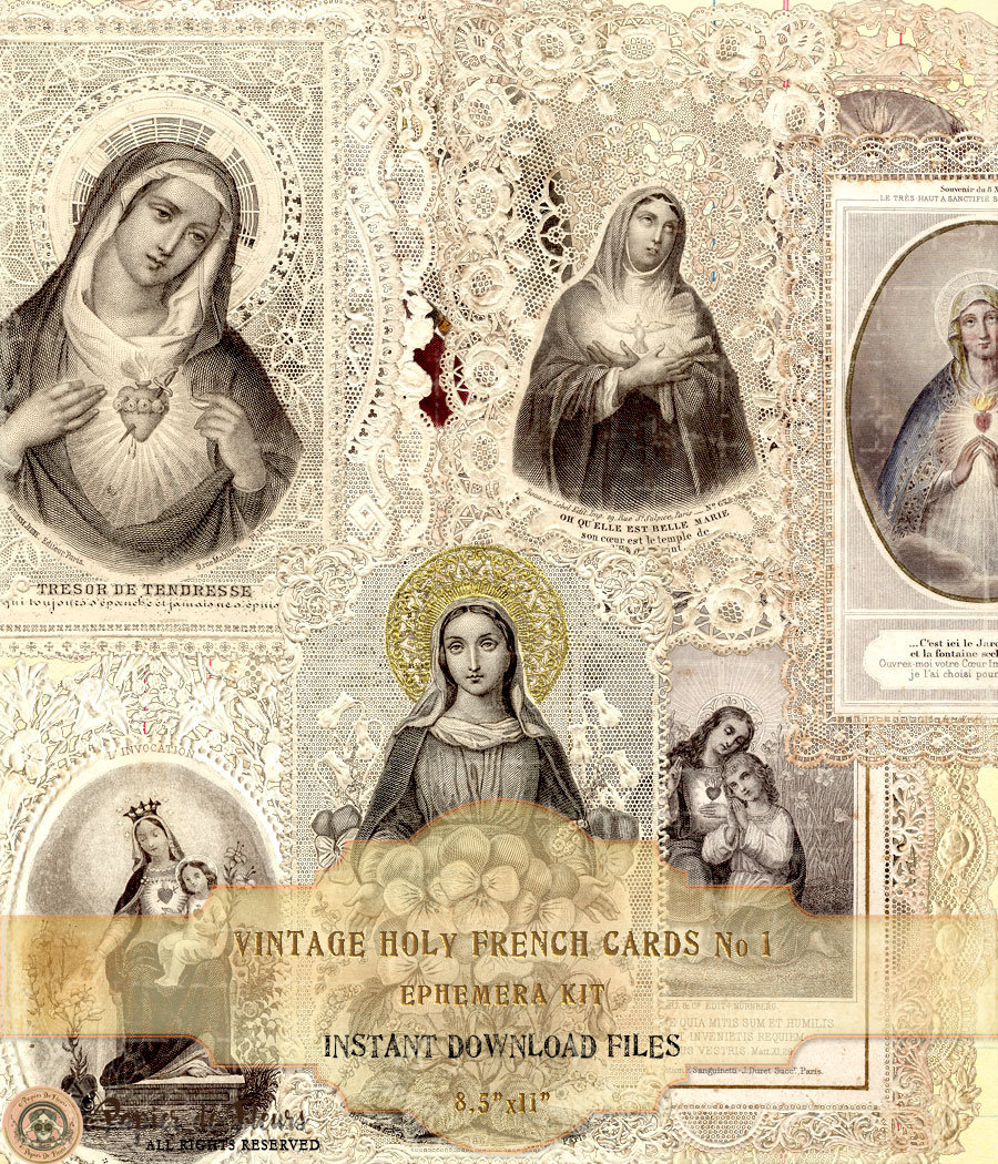 French Holy Cards, Antique French Guardian Angel Lace Cards, Holy ...