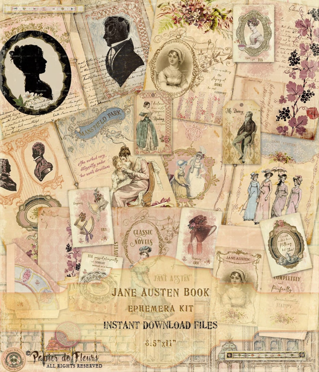 Jane Austen Junk Journal Kit: Regency Ephemera (printable PDF) - Etsy