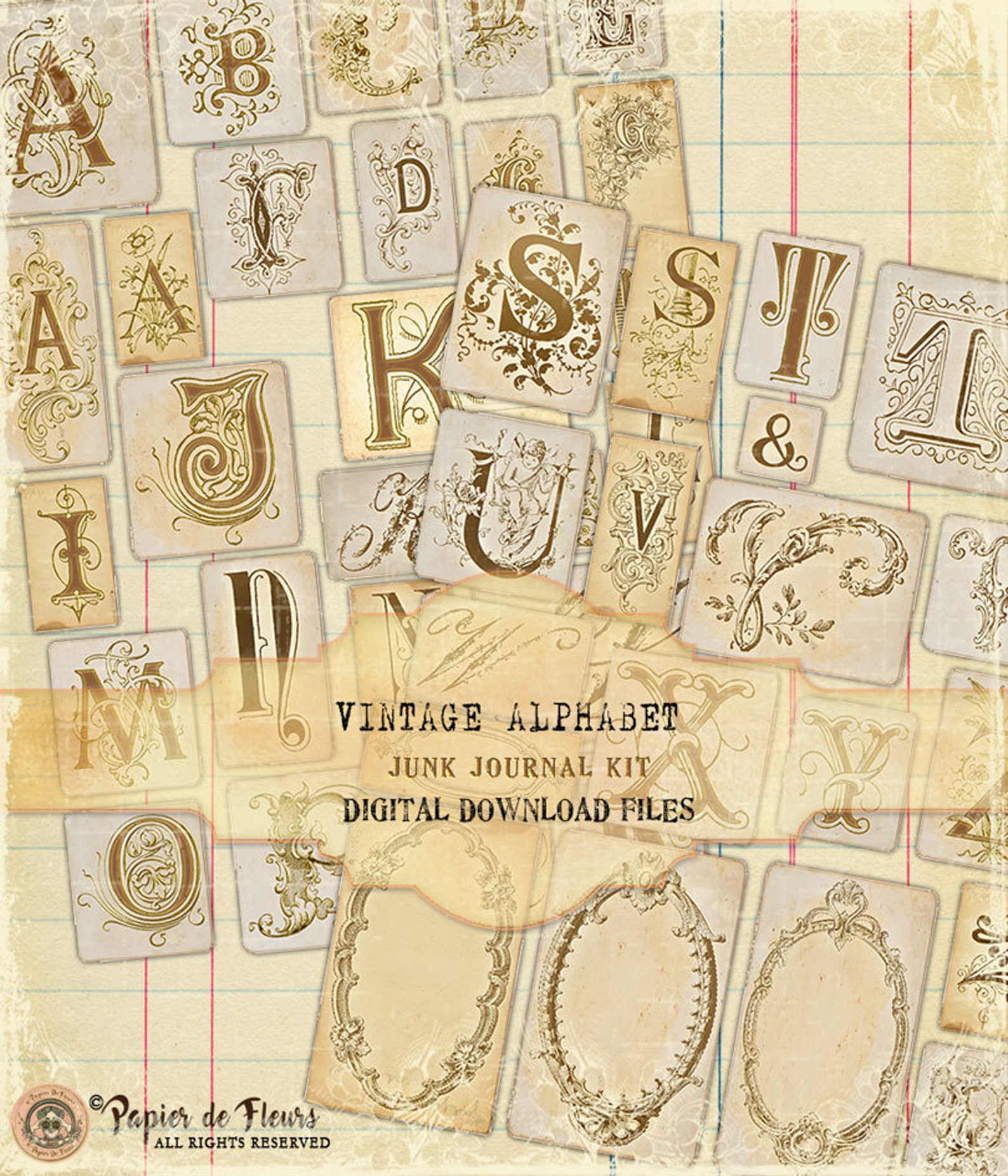 Vintage Alphabet Ephemera: Tea Stained Letters for Junk Journaling ...