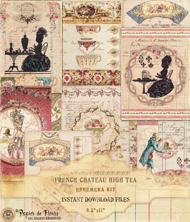 French Chateau High Tea Journal Kit, French Shabby Chic Tea Time ...
