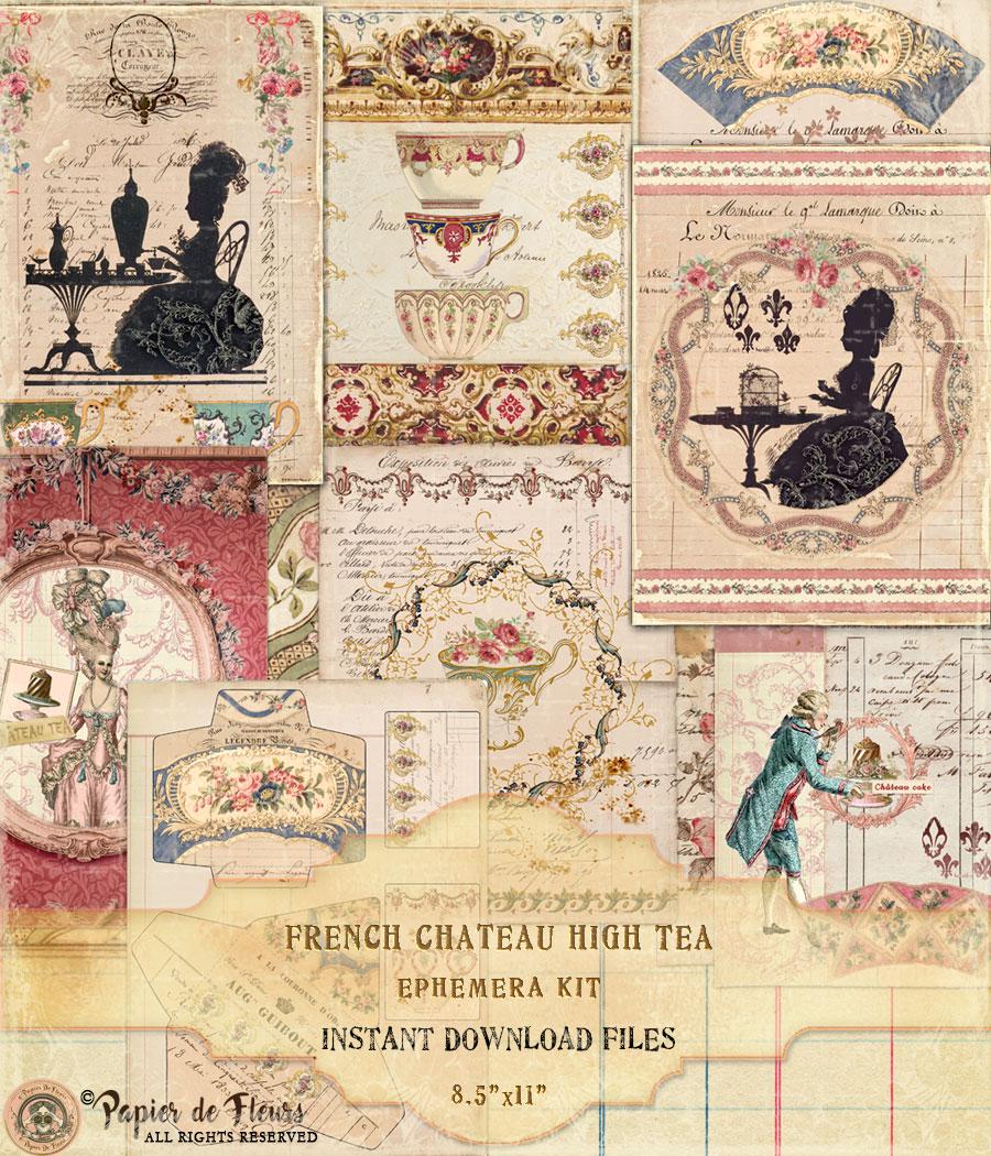 French Chateau High Tea Journal Kit, French Shabby Chic Tea Time ...